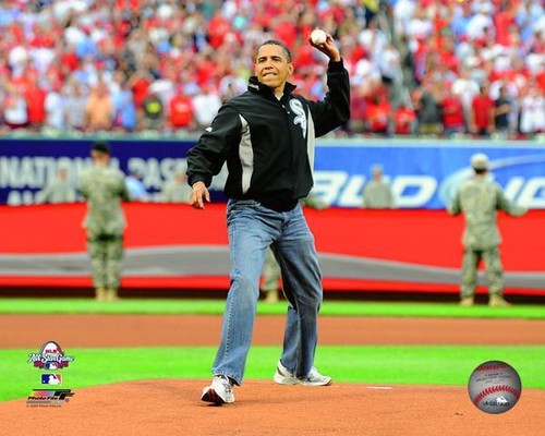 President Barack Obama First Pitch MLB All-Star G LICENSED 8X10 Busch ...