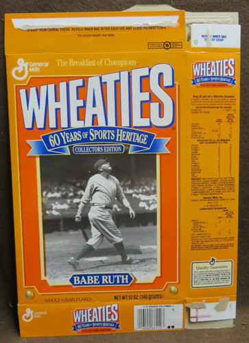 EMPTY WHEATIES BOX - 60 YEARS OF SPORTS HERITAGE BABE RUTH 12 OZ | eBay