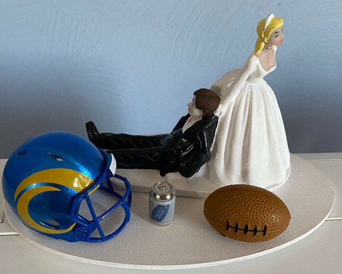Los Angeles Rams Cake Topper Bride Groom Wedding Day Funny Football ...
