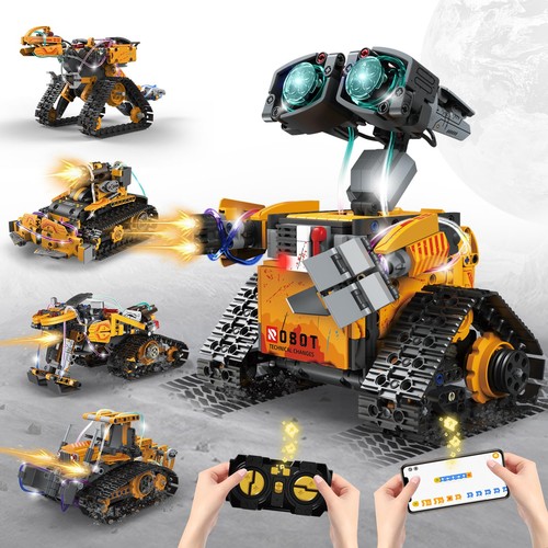 STEM Robot Building Kit for Kids – 5-in-1 Remote & App-Controlled Wall ...