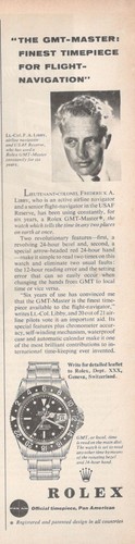 Rolex Advertisement 1961 Gmt Master Frederick Libby Usaf Reserve 1 Page ...