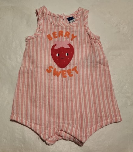 NWT Old Navy Strawberry Berry Sweet Sleeveless Short Romper Baby Girl ...