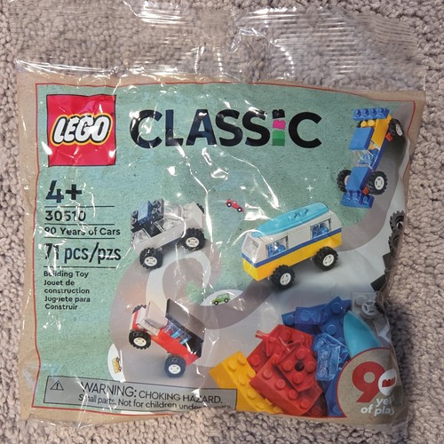 LEGO Classic 90 Years of Cars 30510 Polybag Set 71 Pieces Vehicles Cars ...