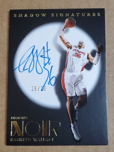 2024 Panini Noir Rasheed Wallace "Shadow Signatures" Gold On-Card Auto ...