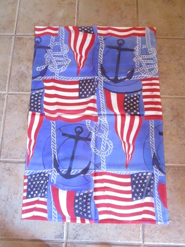 GARDEN YARD HOUSE TOLAND FLAG PATRIOTIC RED WHITE BLUE ANCHORS 35 X 23 ...