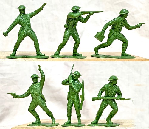 Marx Recast WWII British 6 in 6 poses - green - 54mm plastic soldiers ...