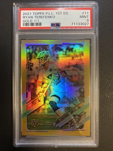 PSA 9 2021 Topps 1st Edition PLL Lacrosse RYAN TEREFENKO ROOKIE Gold 1/ ...