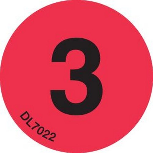 1" Diameter number 3 circle labels (500 per Roll) | eBay