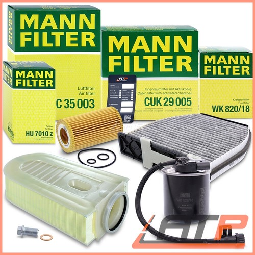MANN SERVICE KIT B OIL+AIR+POLLEN+FUEL FILTER FOR MERCEDES E-CLASS W212 ...