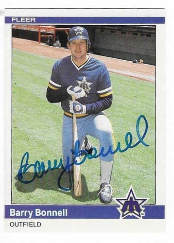 BARRY BONNELL 1984 FLEER UPDATE AUTOGRAPHED SIGNED # U-14 SEATTLE ...