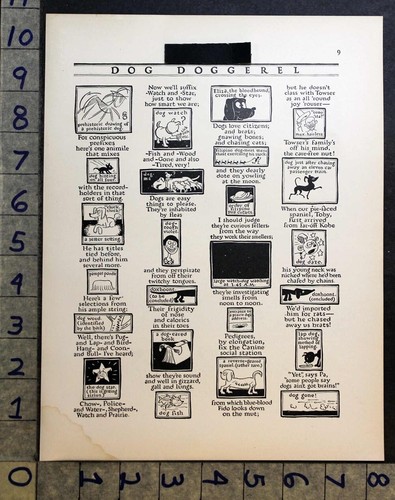 1924 DOG DOGGEREL DACHSHUND DECOR CARTOON COMIC ARTIST SKETCH PRINT ...