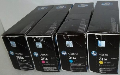 4 X New Genuine HP Laserjet 3700 Toner HP 311A Q2670A Q2681A Q2682A ...