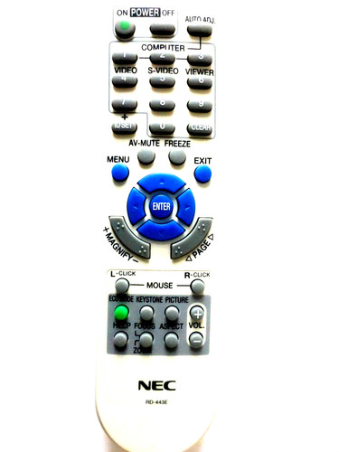 NEC PROJECTOR REMOTE CONTROL RD-443E | eBay