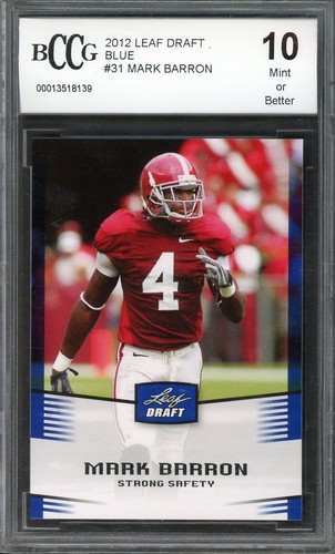 MARK BARRON 2012 Leaf Draft Blue Rookie Card RC #31 Graded BCCG 10 ...