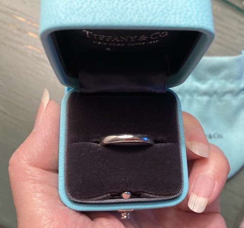 Tiffany & Co Lucida Platinum Wedding Band Ring 3 mm wide Size 7.5 | eBay