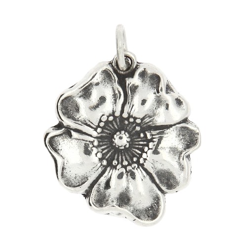 Sterling Silver Poppy Flower Charm | eBay