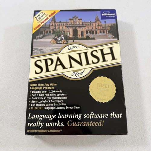 Transparent Learn Spanish Now Windows MAC Macintosh PC CD Deluxe ...