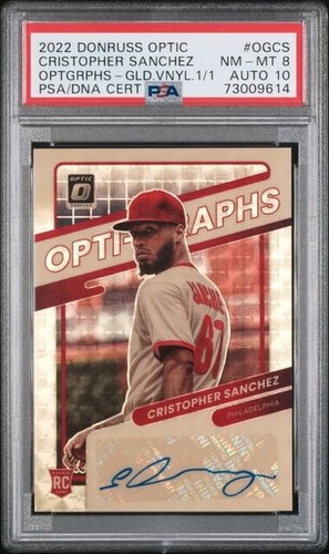 CRISTOPHER SANCHEZ 2022 Donruss Optic Opti-Graphs Rookie Auto Gold ...
