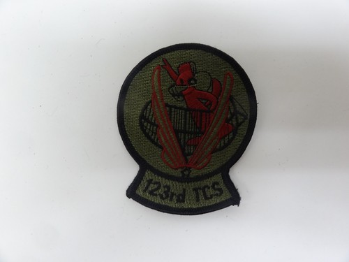 MILITARY PATCH COLORED SEW ON OLDER VINTAGE US AIR FORCE 123RD TCS | eBay