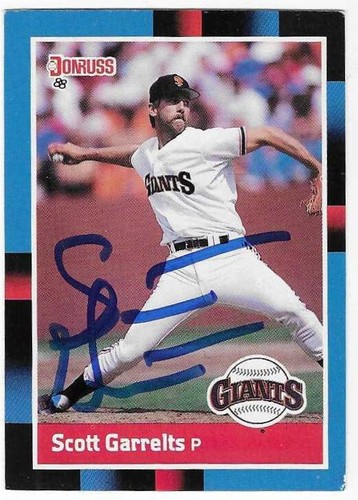 SCOTT GARRELTS 1988 DONRUSS AUTOGRAPHED SIGNED # 80 SAN FRANCISCO ...