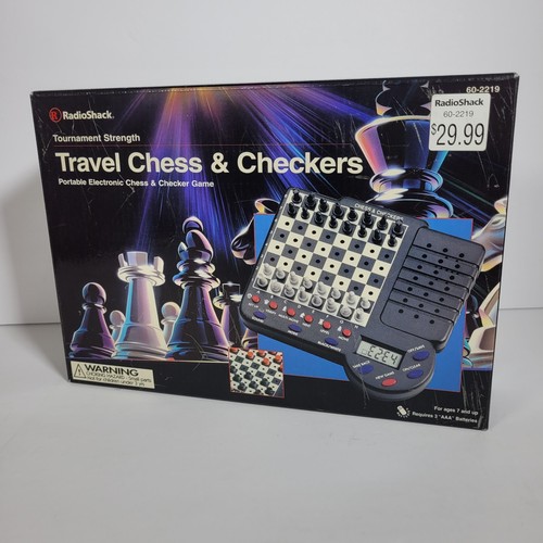 Radio Shack Tournament Strength Electronic Travel Chess & Checkers VTG ...