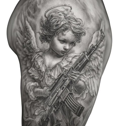 Angel With Ak-47 V2 Vinyl Car Decal Sticker – Waterproof & UV-Resistant ...