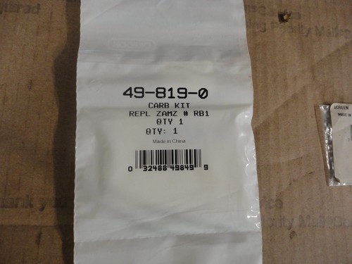 ONE NEW Oregon 49-819-0 Carburetor Kit Replaces Zama RB1 Factory Sealed ...