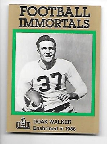DOAK WALKER 1985-88 Football Immortals #130B NRMT DETROIT LIONS | eBay