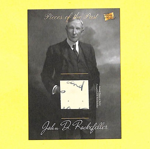 2018 Pieces Of The Past John D Rockefeller Cut Signed Document Relic ...