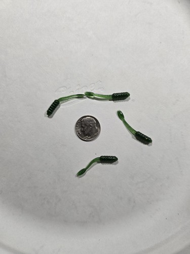 (15) ice Fishing Crappie/Bluegill/Perch Micro Plastics, panfish. Green ...