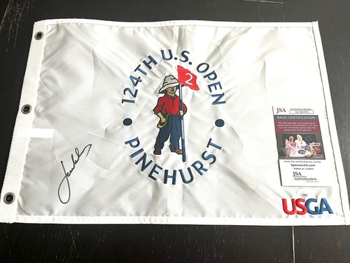JORDAN SPIETH HAND SIGNED 2024 PINEHURST US OPEN PIN FLAG JSA CERT #4 ...
