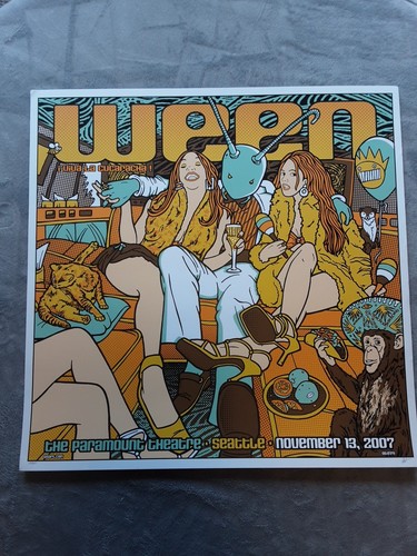 Ween Signed Poster # 122/200 22 1/2 By 22 1/2 Inches Seattle November ...