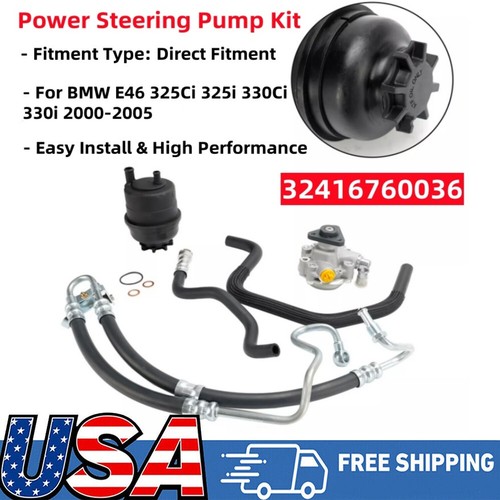32416760036 Power Steering Pump Kit For BMW E46 320i 323i 325i 328Ci ...