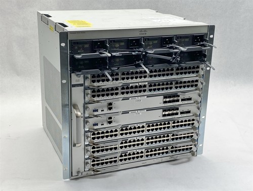 Cisco C9407R Switch Chassis w/ 2*C9400-SUP-1 5*C9400-LC-48UX 8*C9400 ...
