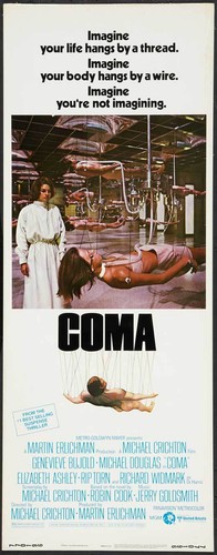 COMA Movie POSTER 14x36 Insert Genevieve Bujold Michael Douglas ...