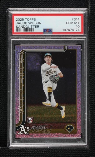 2025 Topps Series 1 Sandglitter Jacob Wilson #314 PSA 10 GEM MT Rookie ...