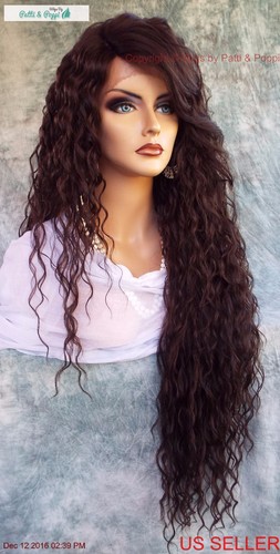 36" X-LONG LACE FRONT DEEP C-PART HIGH HEAT SAFE WIG COLOR #4 SEXY 258 ...