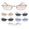 Mens Trendy Hipster Dad Shade Rectangle Color Mirror Sunglasses | eBay