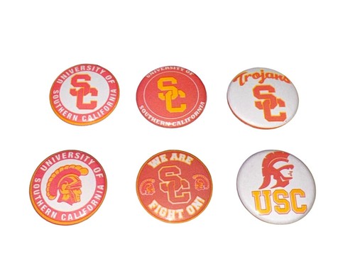 1" SET OF 6 USC TROJANS LAPEL BADGE BUTTONS PINS PINBACK [P400] | eBay