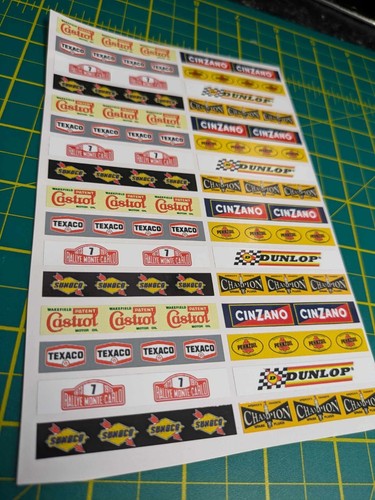 Scalextric Slot Car Decal Sticker Sheet - Model Racing 1/32 1/24 - 32x ...