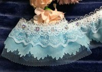 2 1/2 inch wide 3-layer ruffled Lace Trim Gathered select color price ...
