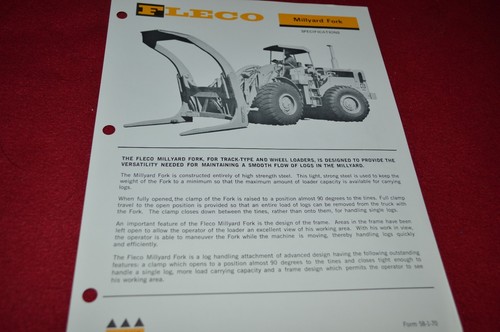 Caterpillar Fleco Millyard Fork For 988 Loader Dealers Brochure BWPA ...
