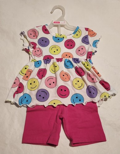 NWT Children's Place Smiley Face Tunic Bike Shorts Outfit Set Baby ...
