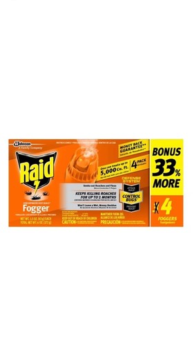 Raid Concentrated Deep Reach Foggers 4 1.5 oz Each Seeks Out Roaches ...