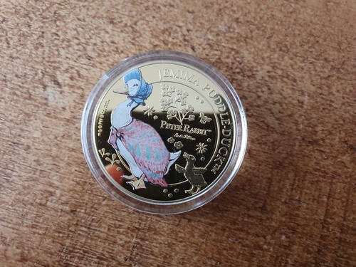 JEMIMA PUDDLE-DUCK 2025 GOLD PLATED SOLOMON ISLANDS HALF DOLLAR COIN ...