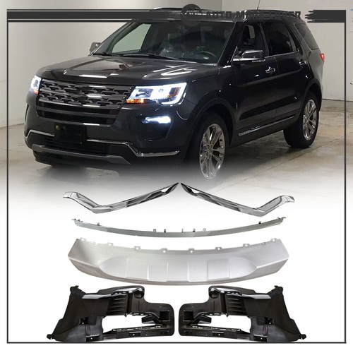 Front Lower Bumper Trim Moldings Kit Chrome For Ford Explorer 2018 2019 ...