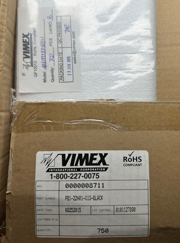 *New in Box of 750* Vimex PBS-22H01-G13 Black DPDT Momentary Switch | eBay