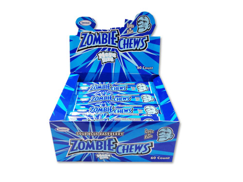 Zombie Chews Mega Size Sour Blue Raspberry Box of 72 | eBay