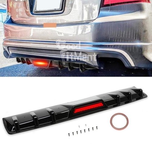 Universal Car Glossy Black Rear Bumper Lip Spoiler Splitter Diffuser ...