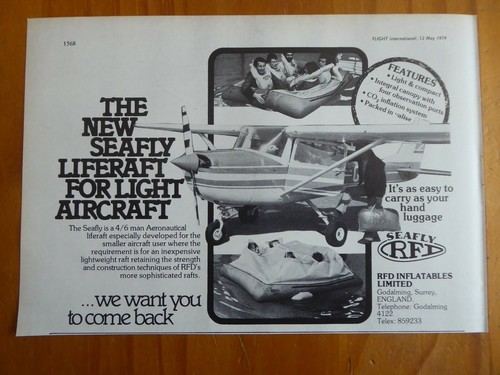 5/1979 PUB RFD SEAFLY AERONAUTICAL LIFERAFT LIGHT AIRCRAFT ORIGINAL AD | eBay